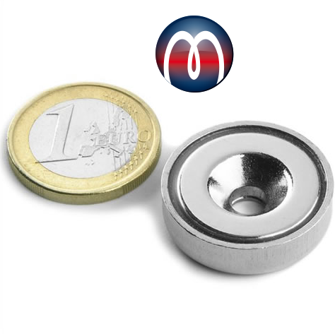 Neodym Flachgreifer Ø 25,0 x 8,0 mm mit Senkung - hält 17 kg⭐⭐⭐⭐⭐ ...