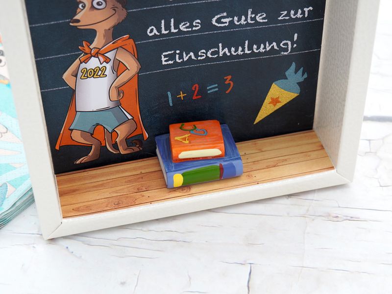 Geldgeschenk Verpackung Schulanfang Einschulung Schule MIT NAMEN Erdmännchen