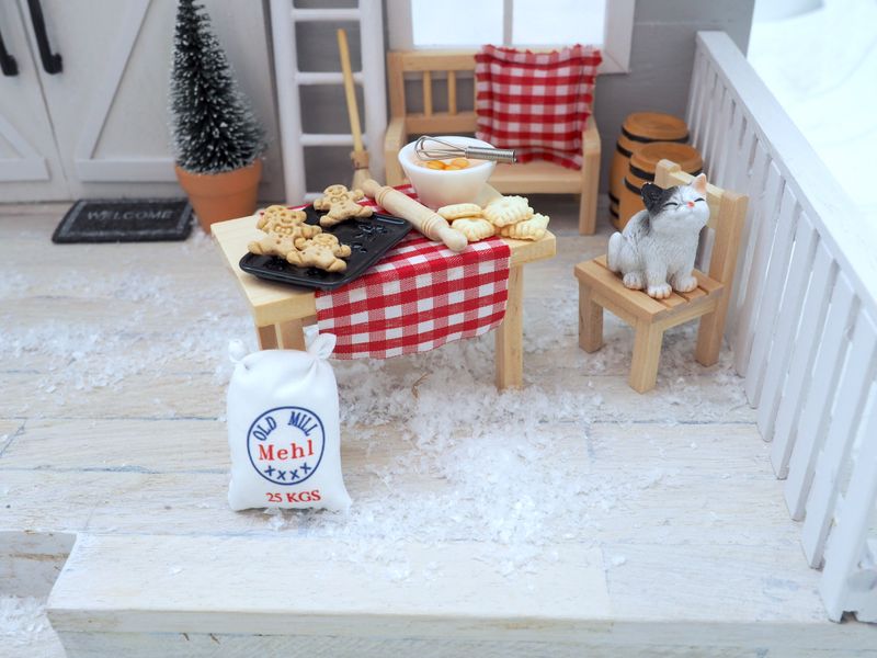 Wichtel Miniatur Zubehör Backen Tisch Wichteldorf Weihnachten Set 5-teilig