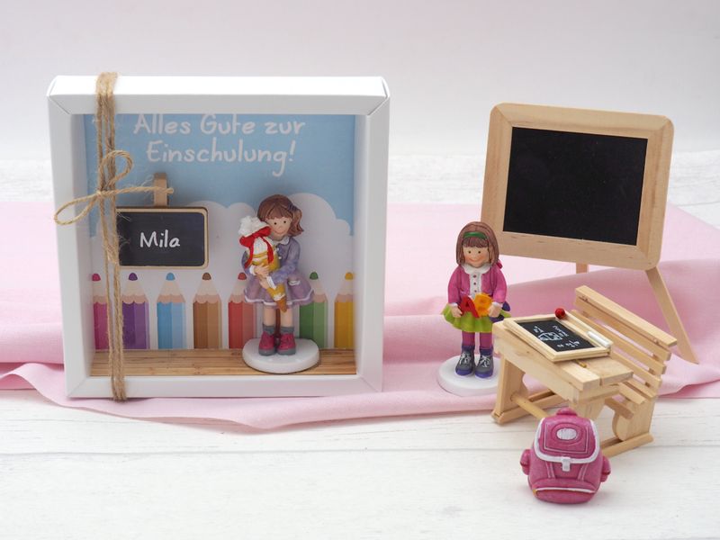 Geldgeschenk Verpackung Mädchen Einschulung Schulbeginn Gutschein personalisiert MIT NAMEN