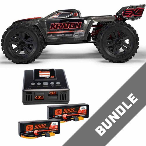 Arrma Kraton 6S V6 EXB BLX Monster Truck RTR + Powerstage 6S 2x LiPo ...