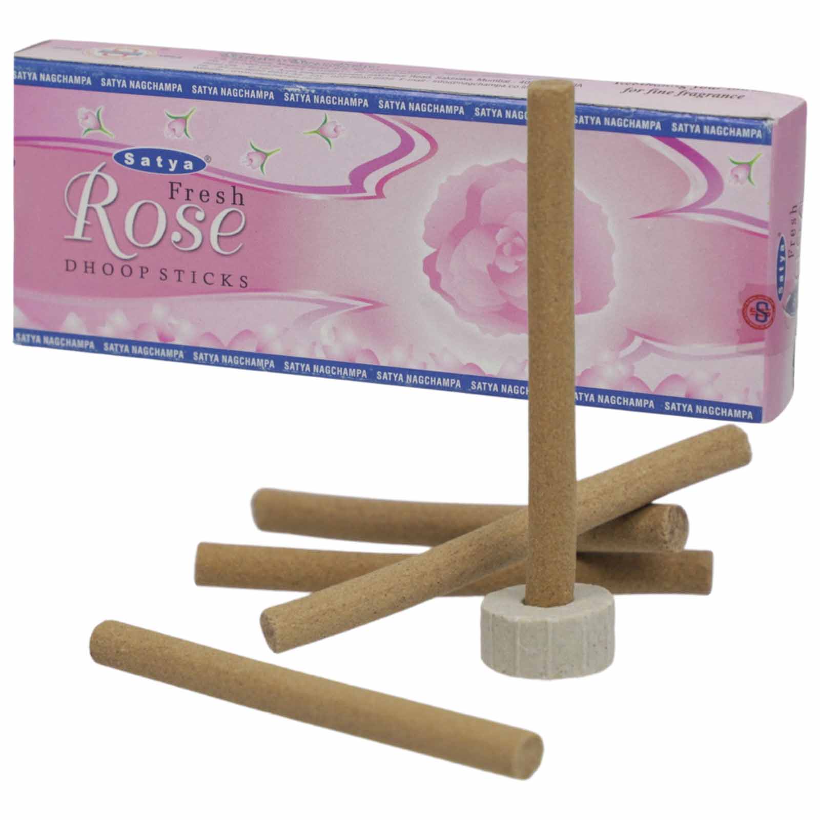 Satya Dhoop Sticks -Rose Satya Rose Dhoop Duftstäbchen mit Halter ...