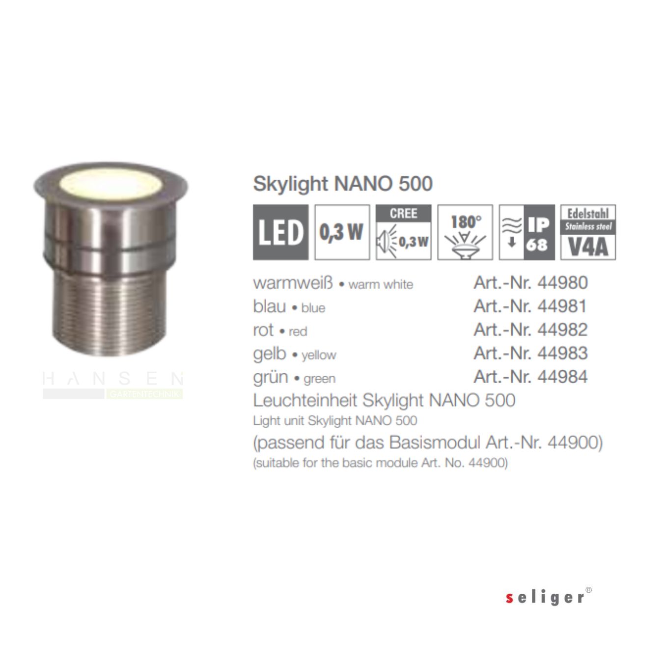 seliger® Skylight Nano 500 LE | Gartentechnik Hansen