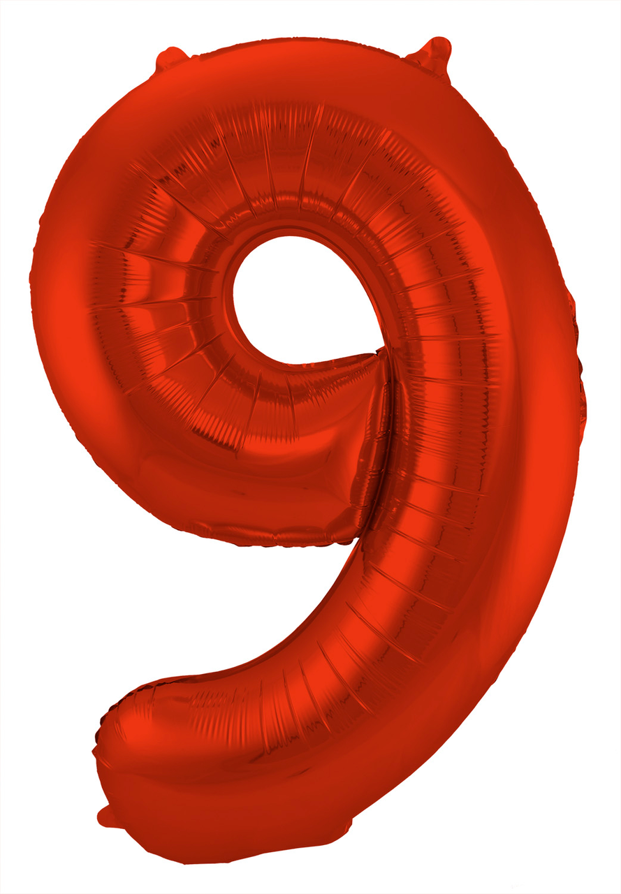 Folienballon Zahl 9 rot matt - 88cm | Party Schlaudt GmbH | Kostüme ...