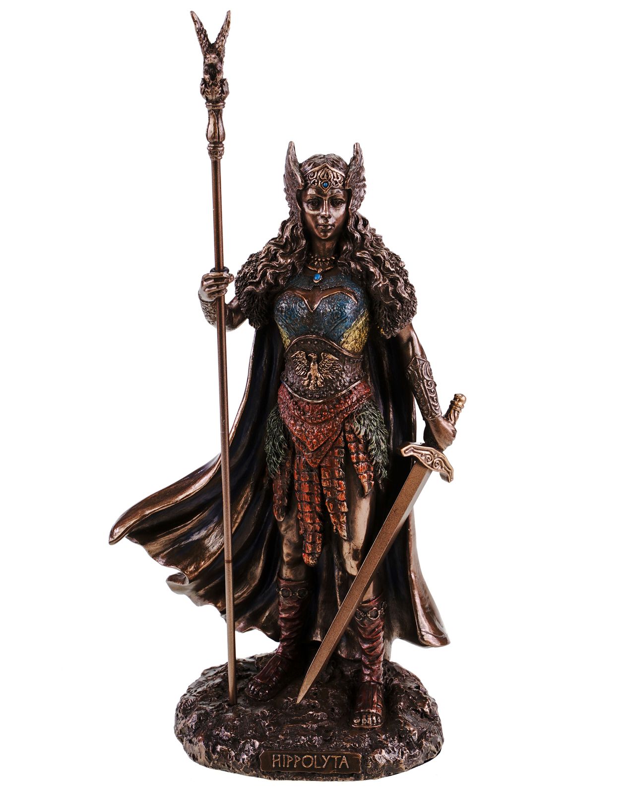 Hippolyta Figur Bronzierte Amazonenkönigin Statue 25x13x8 cm Handbemalt ...
