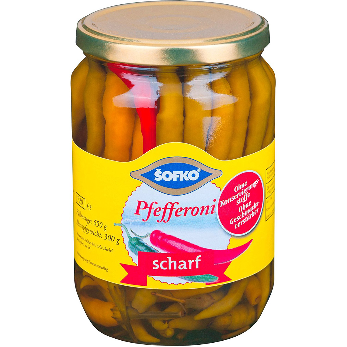 Sofko - Pfefferoni scharf eingelegt - 300g/650g | plentyShop LTS