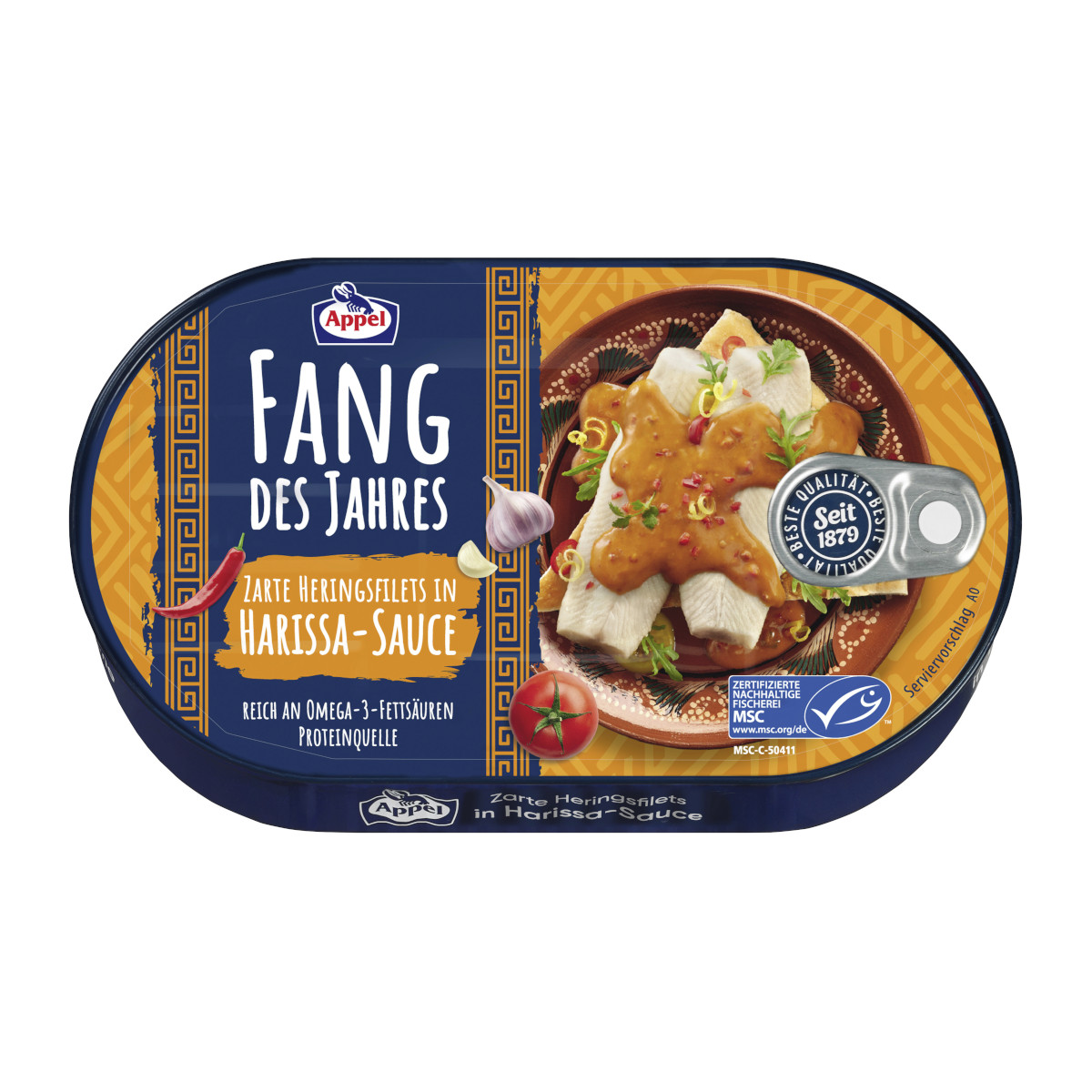 Appel Fang des Jahres MSC Heringsfilets in Harissa-Sauce Packung 190g ...