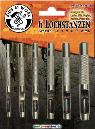Lochstanzen Set 3-8mm, 6 Stück Werkzeug
