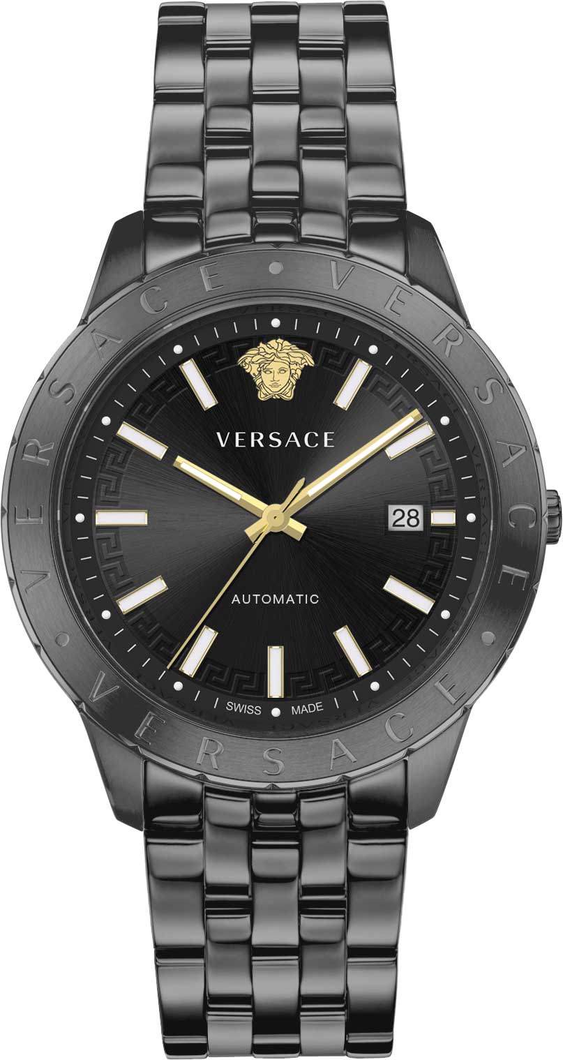 Versace VE2D00621 Univers Automatic schwarz Edelstahl Herren Uhr NEU ...