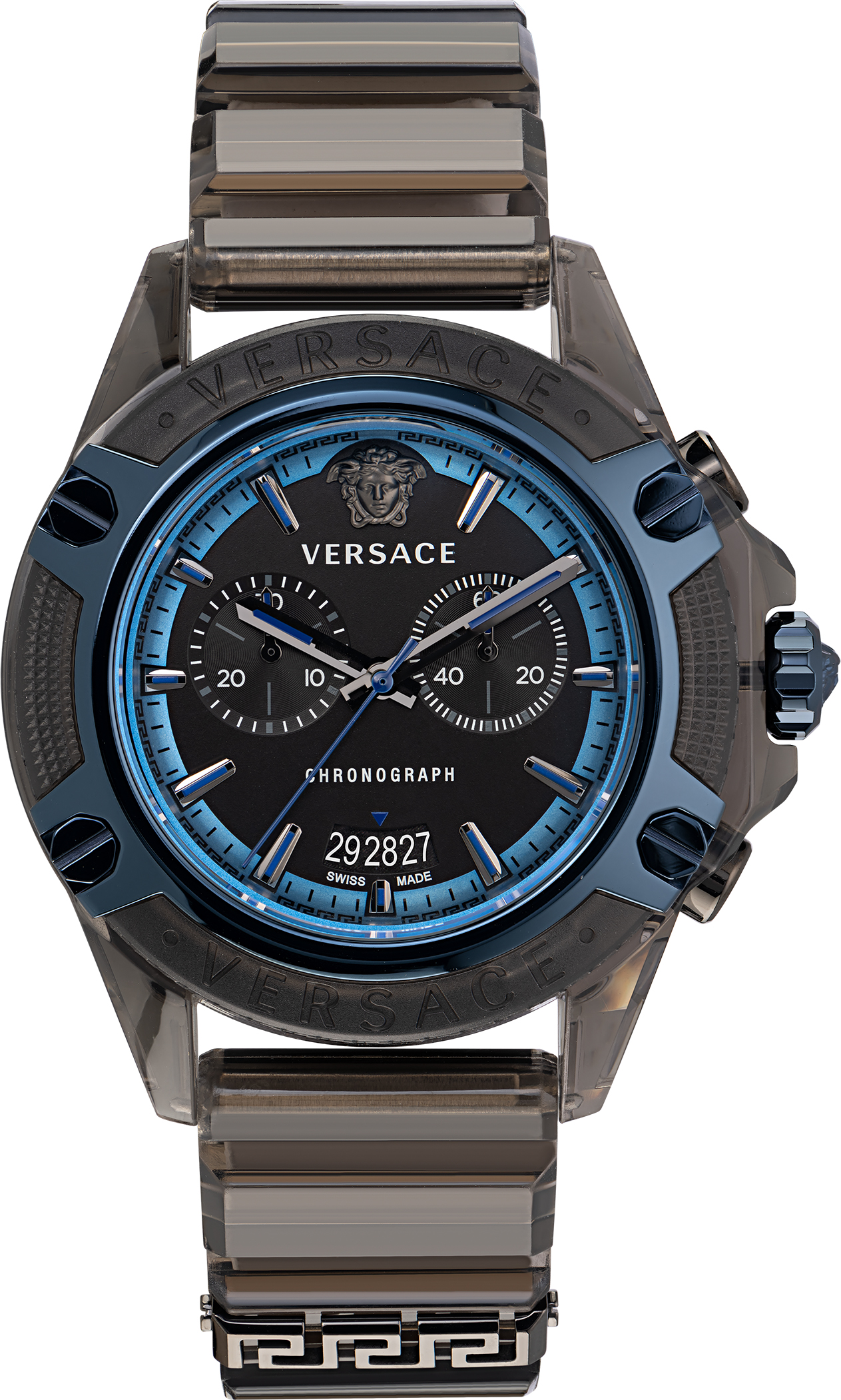Versace Men Watches Versace Chronograph Quartz Blue Dial Men's Watch