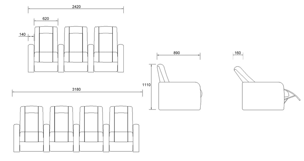 Theater Seat Dimensions - Infoupdate.org