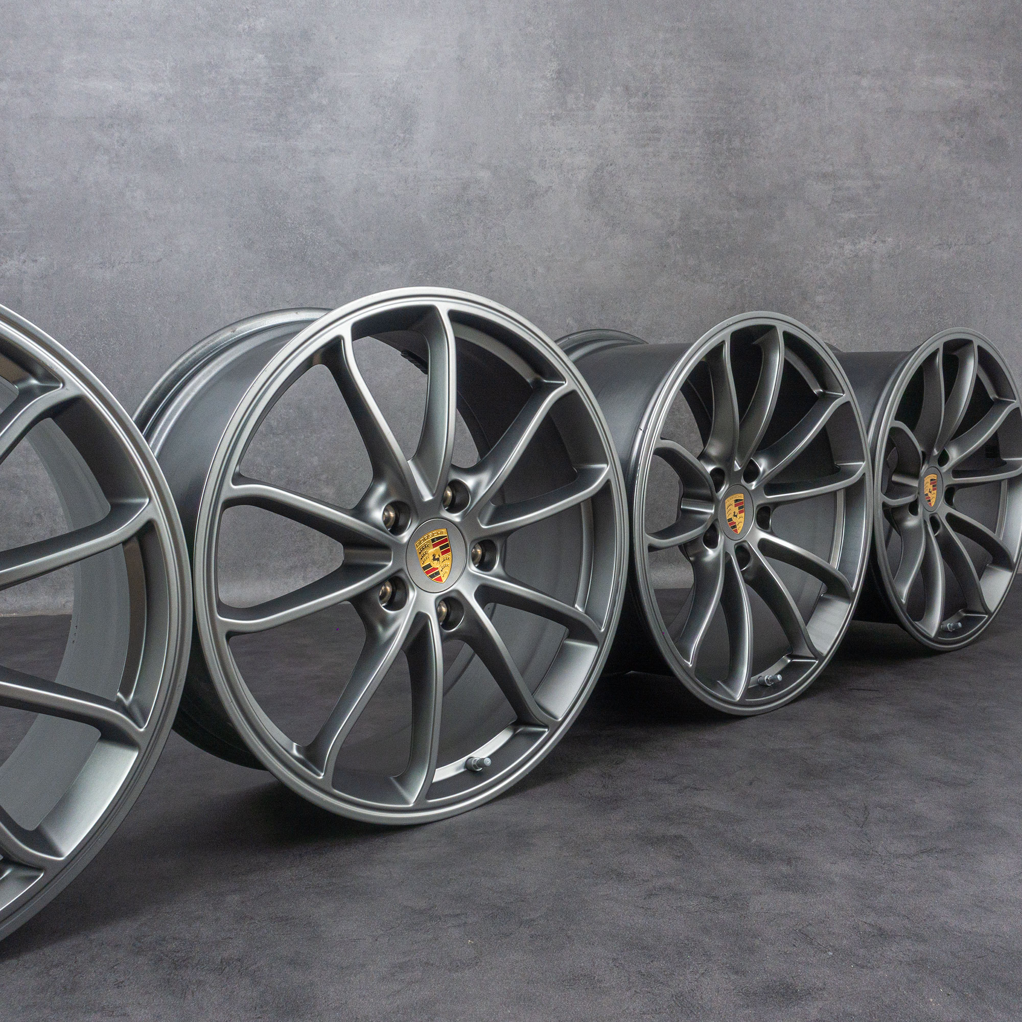 Original Porsche Boxster Cayman 981 GT4 rims 20 inch platinum aluminum rims