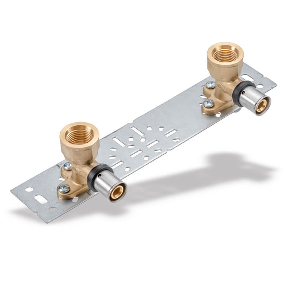 Pressfitting – Press-Wandwinkel montiert auf Montageplatte – Stichmass ...