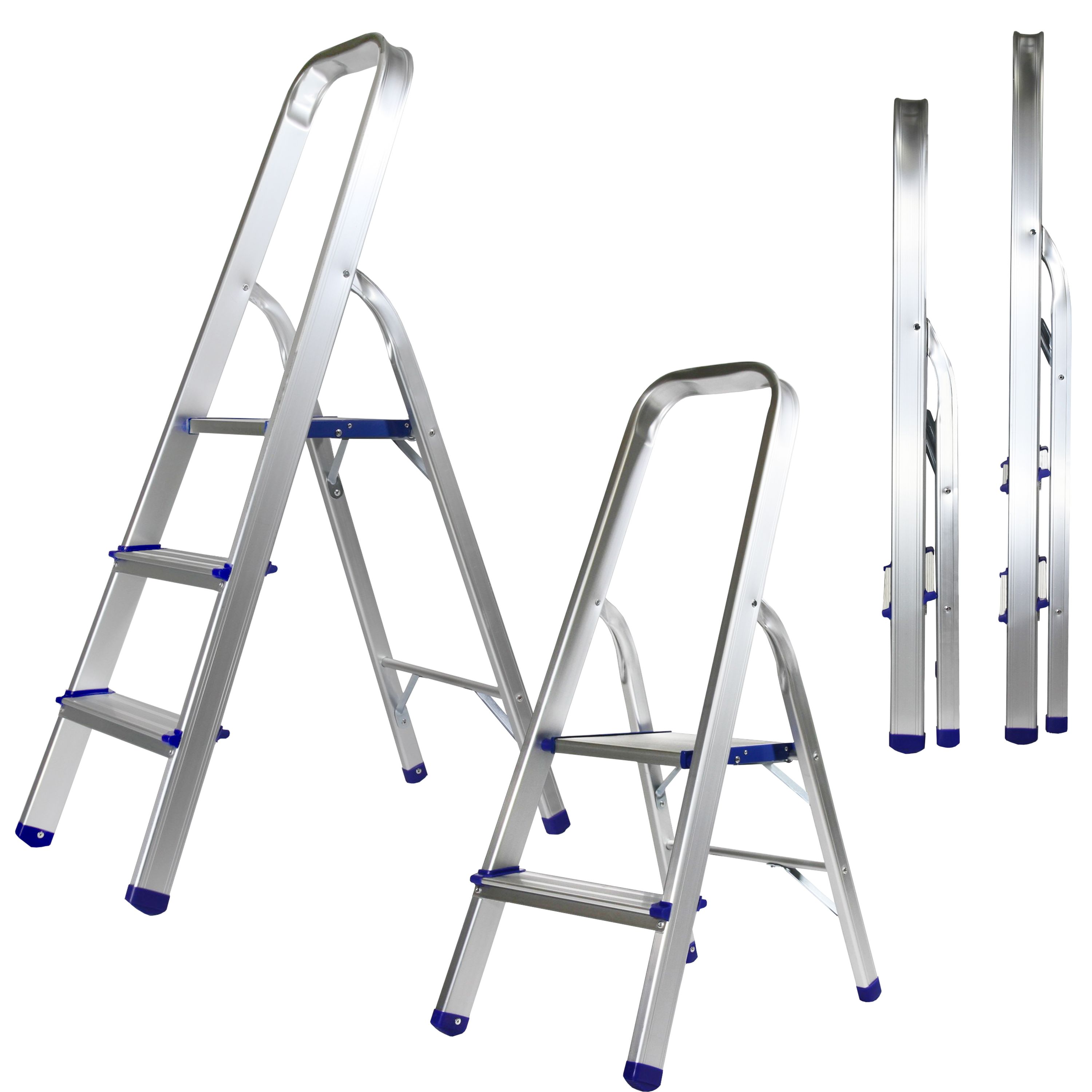 Haushaltsleiter klappbar Alu Leiter 150 kg Trittleiter 2 3 Stufen ...