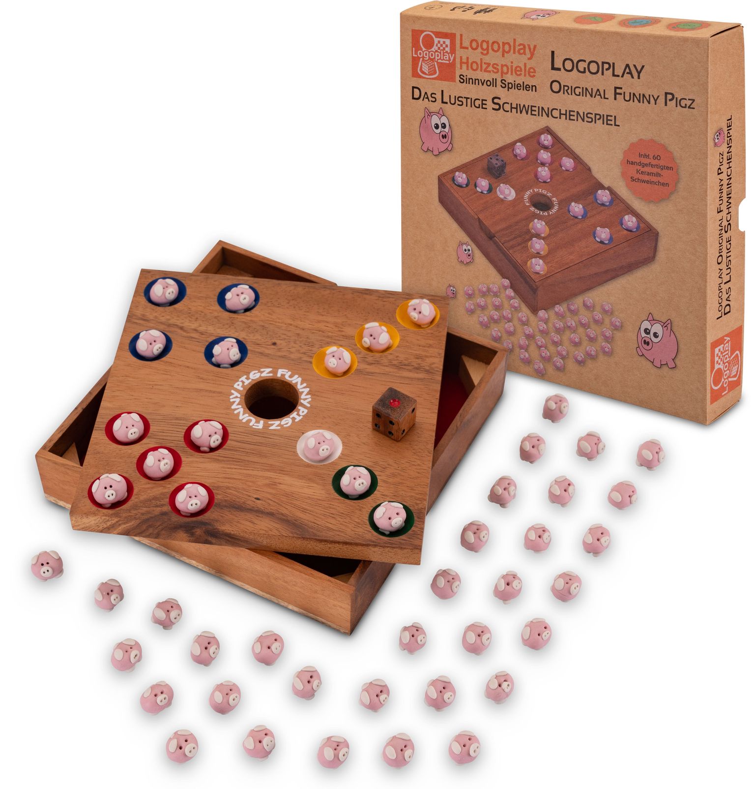 Pig Hole for 2 to 6 players - playing field 18 x 18 cm - incl. 60 pigs ...