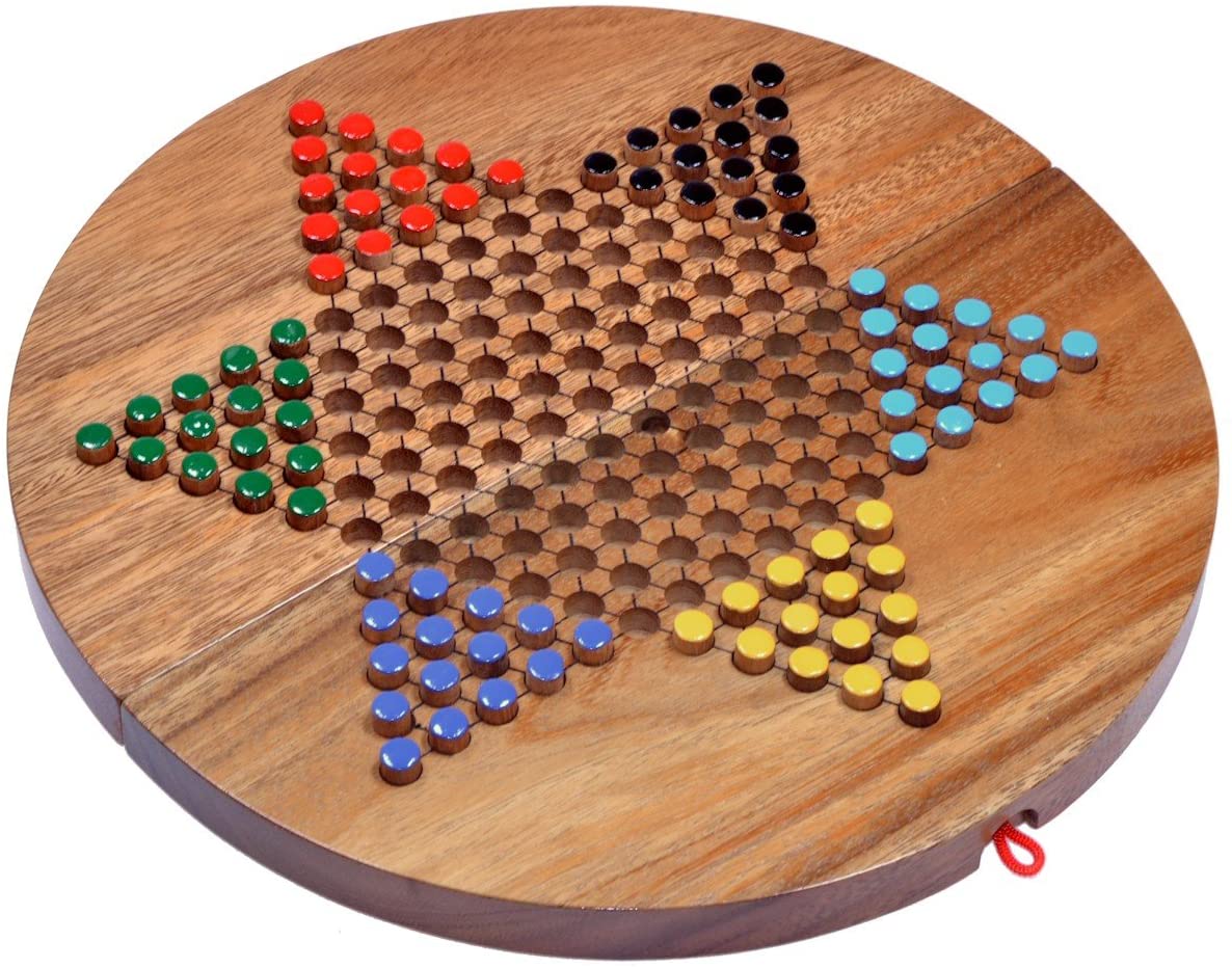 Halma Gr. XL für 2 bis 6 Spieler - Spielfeld 31 cm rund - 6 x 15 ...