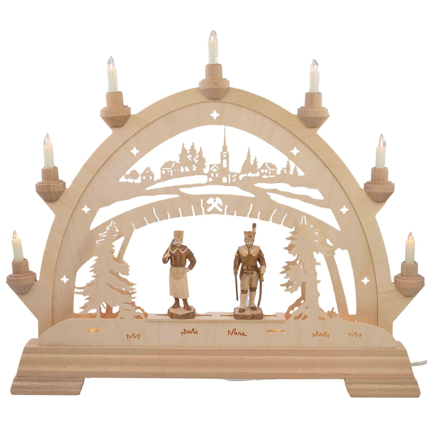 Hape Rundbogen mit Kerzen 48x42 cm | Seiffener Volkskunst