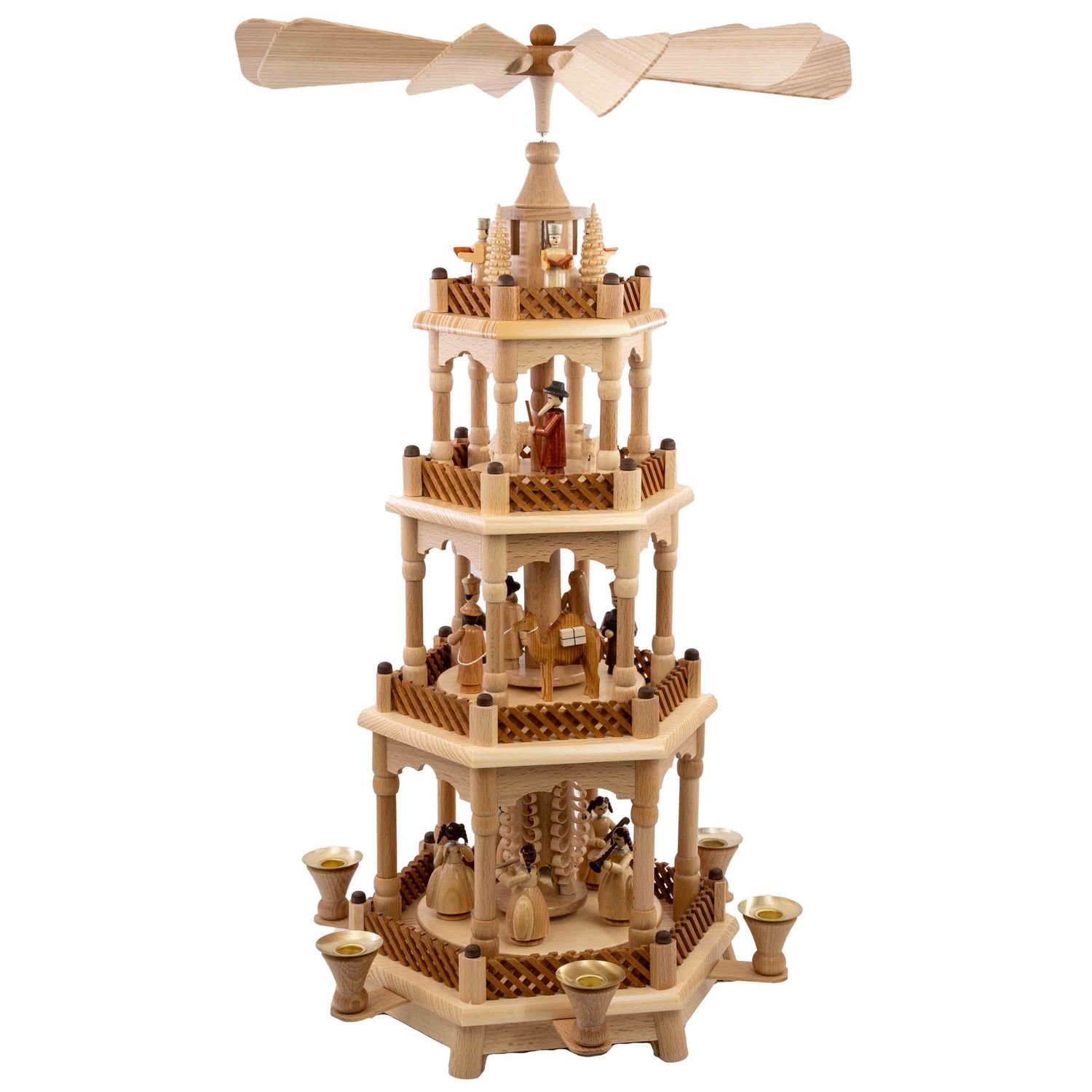 Weber Erzgebirge Pyramide 4-stöckig | Seiffener Volkskunst