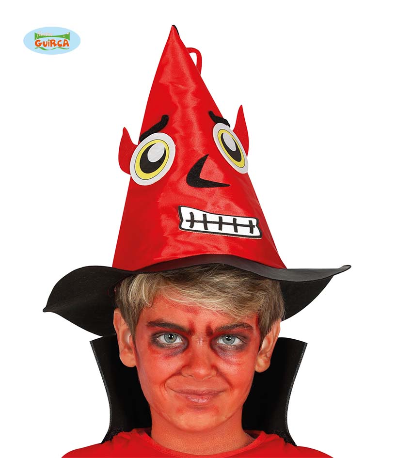 rot schwarzer Hexen Hut für Kinder | FaschingShop24