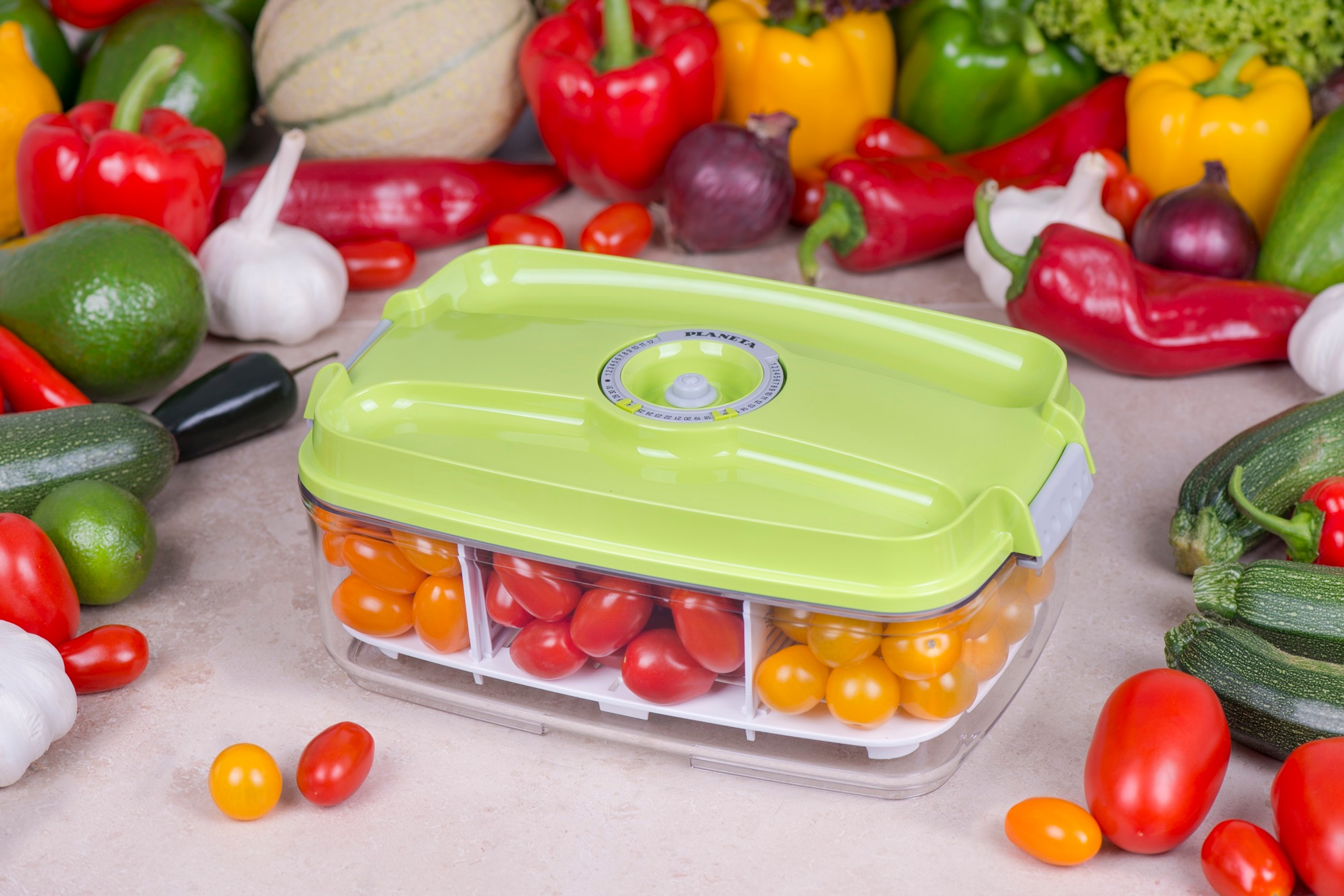 Vakuumbehälter 3,0l - eckig - grün Vakuumiergerät Behälter