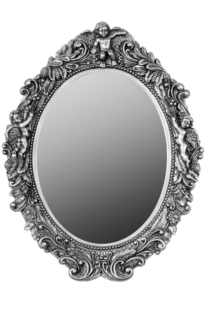 Barock Spiegel Silber Oval