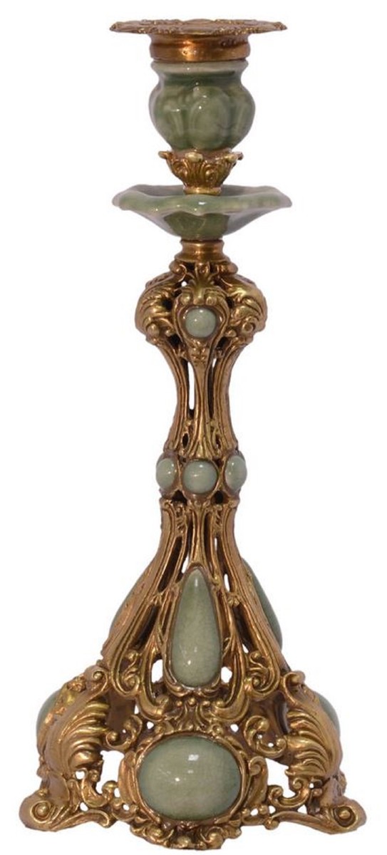 Casa Padrino Jugendstil Kerzenst nder Messing Gr n 15 2 X 15 2 X H 