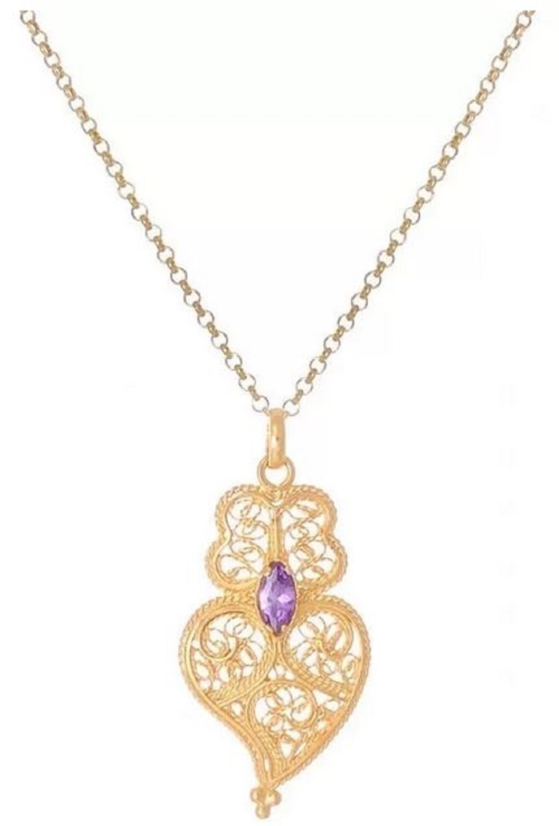 Casa Padrino Luxus Damen Halskette Gold / Lila - Elegante ...