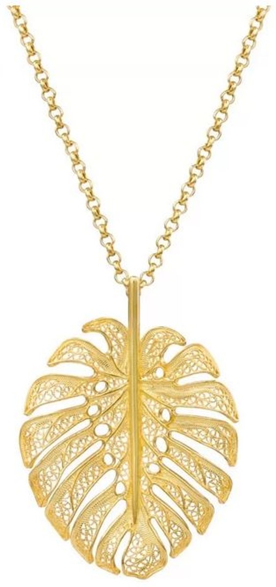 Casa Padrino Luxus Damen Halskette Gold - Vergoldete Sterlingsilber ...