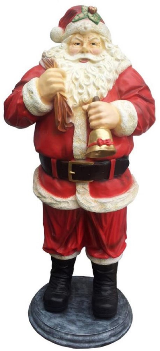 Casa Padrino Luxury Decorative Sculpture Santa Claus With Bell Red