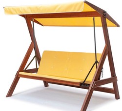 Casa Padrino Luxus Hollywood Schaukel Gelb / Braun - Massivholz Garten ...