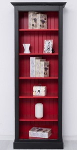 Wood and black bookshelf store