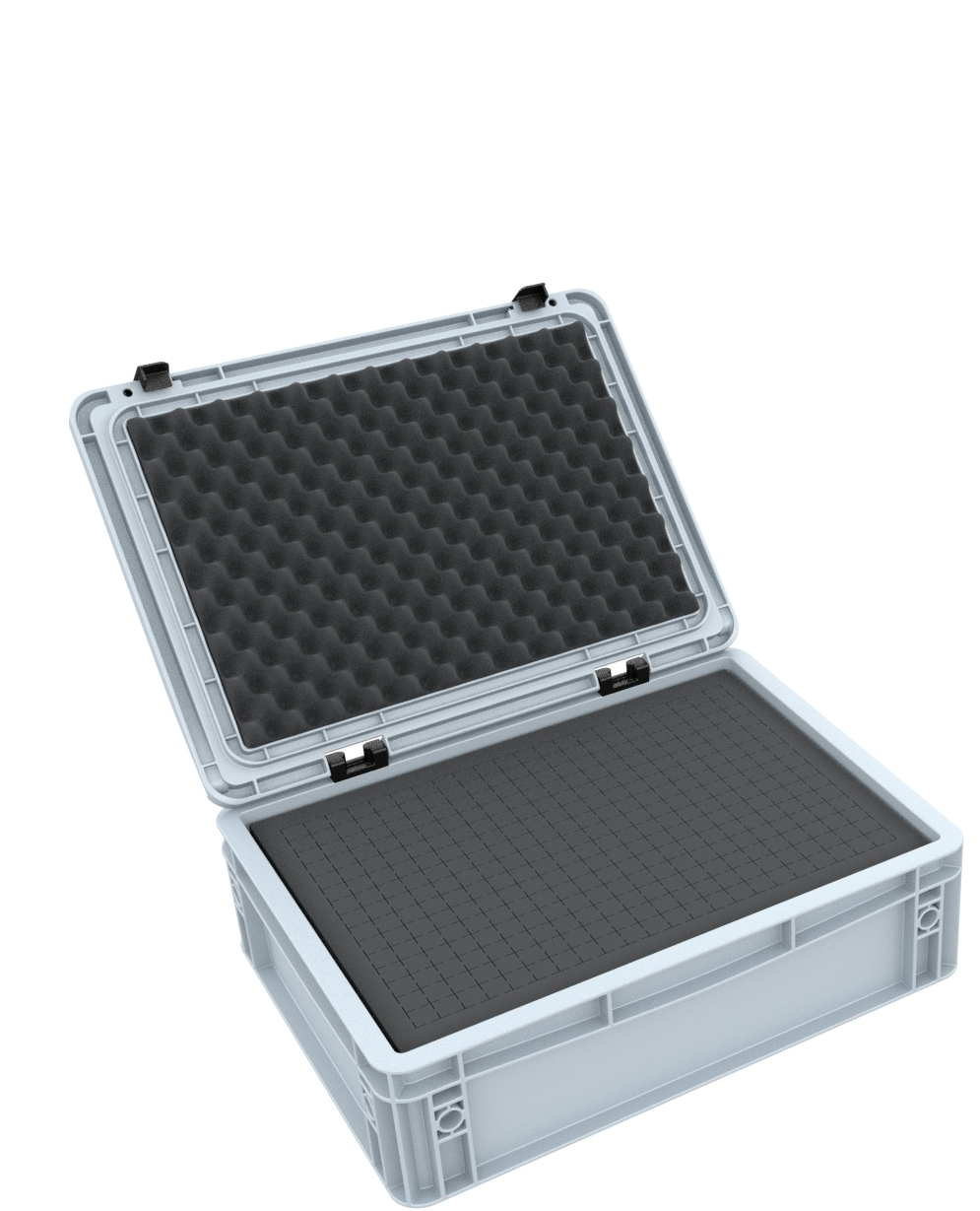 ED 43/12 HG Eurobehälter / Euro Box mit Scharnierdeckel 400 x 300 x 135 ...