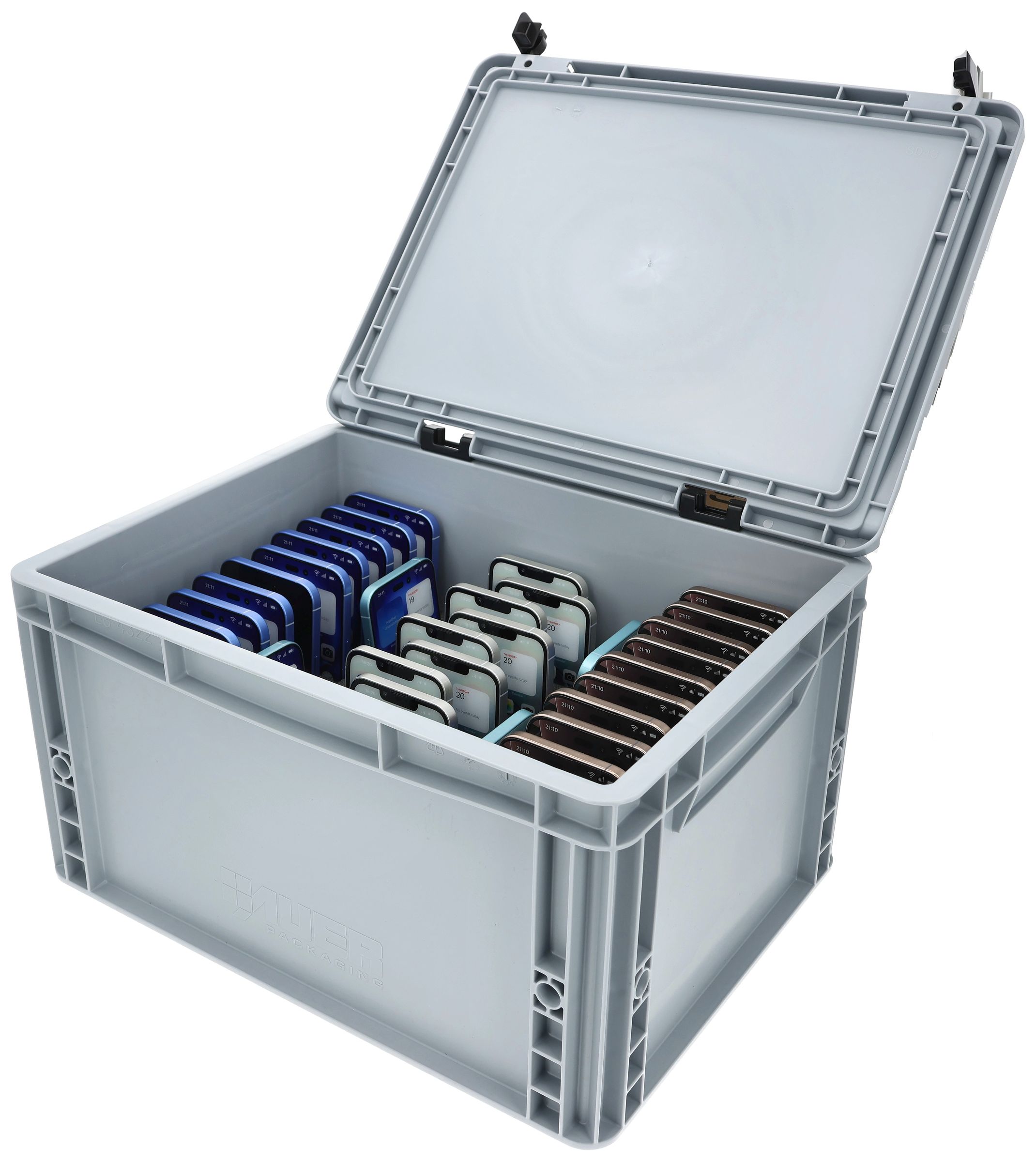 Feldherr Euro Box with lid and foam for 34 smartphones | Feldherr ...