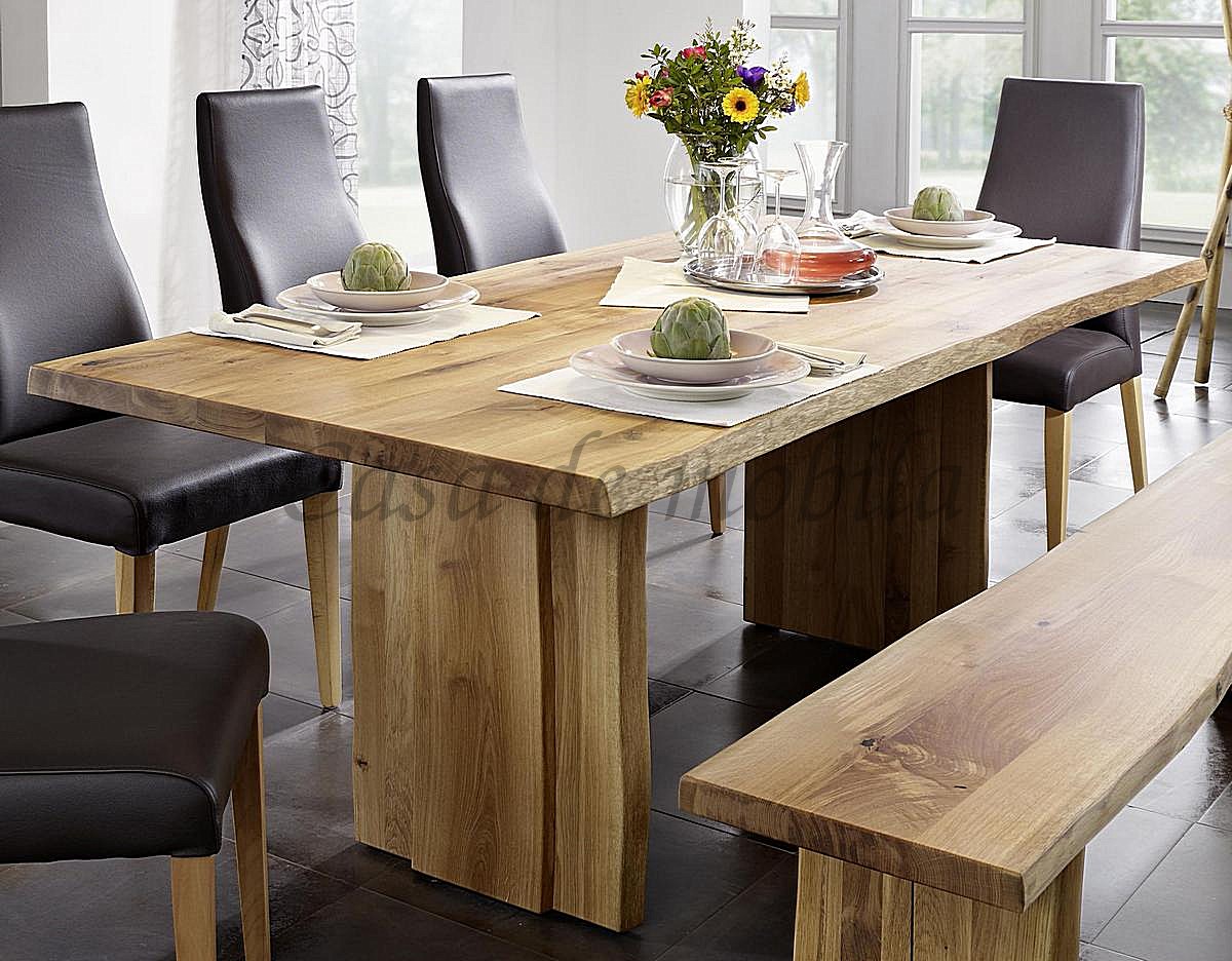 Esszimmertisch mit Baumkante Zingst 220x75x100 Asteiche massiv geölt ...