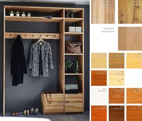 Massivholz Flurgarderobe Wandgarderobe 178x238x33cm CONTRA Naturholz ...