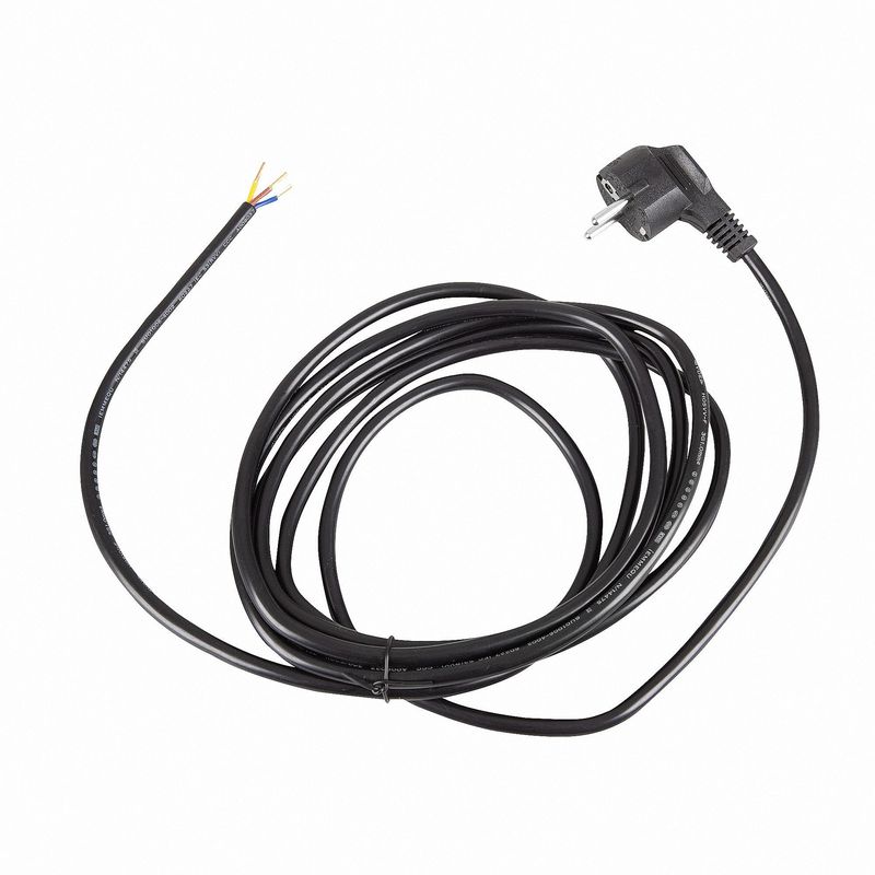 Network cable 3 m Schuko protective contact plug (angled) 300sw black ...