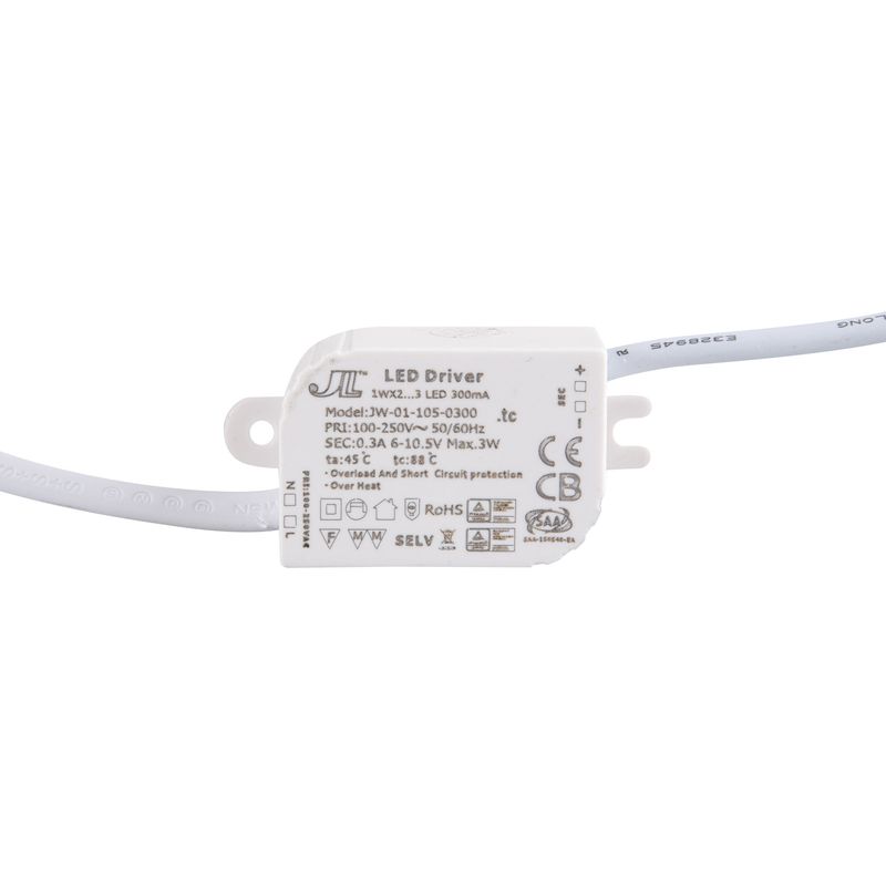 Constant flow source LED power supply 3W 300mA 6-10.5V DC | ledtech ...