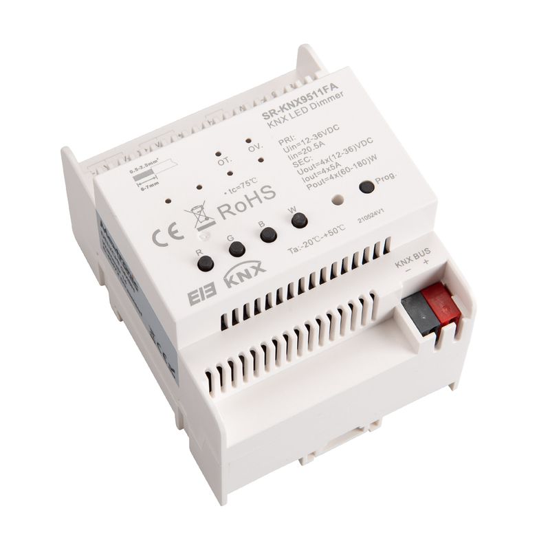 DIN-Rain KNX-BUS Controller SR-KNX9511FA RGBW 12-36V DC 4CH 5A ...