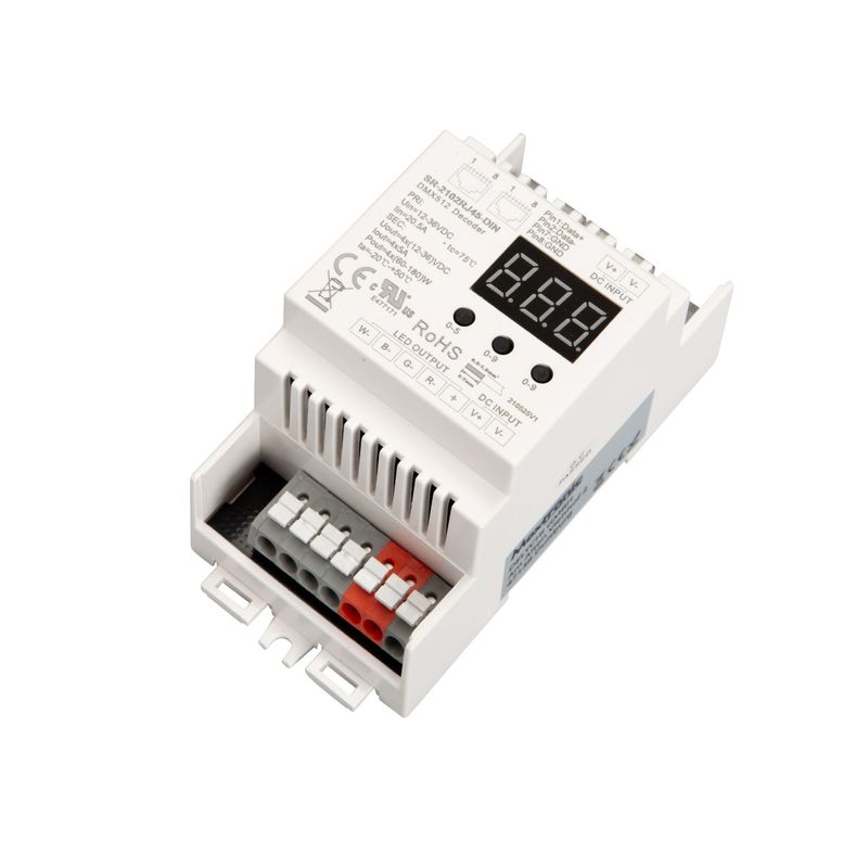 LED Connex DMX Hutschiene Decoder RJ45 4CH 5A 12-36V | plentyShop LTS