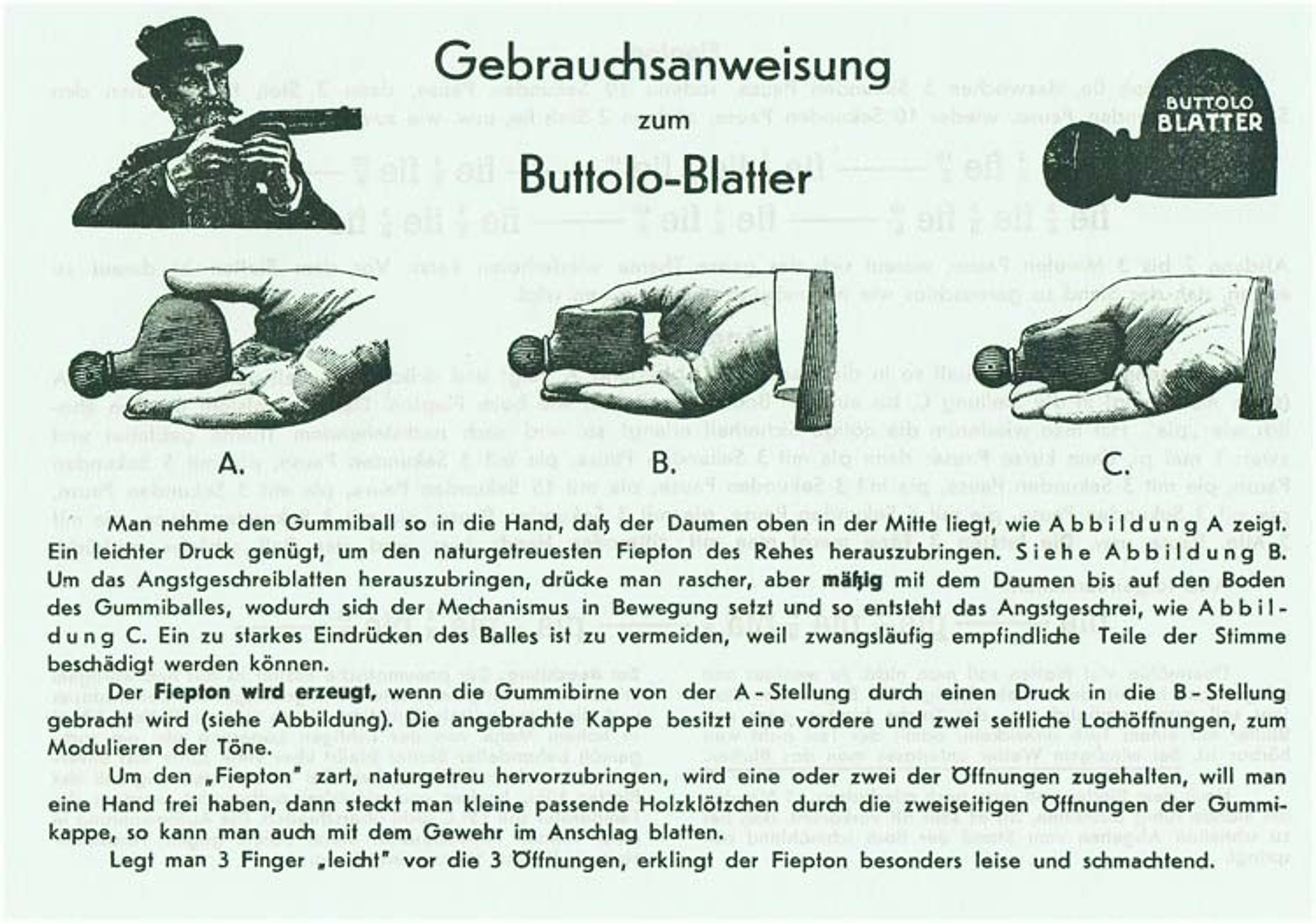 Buttolo-Blatter Jagdzubehör Wildlocker / Wildlockmittel Wildlocker