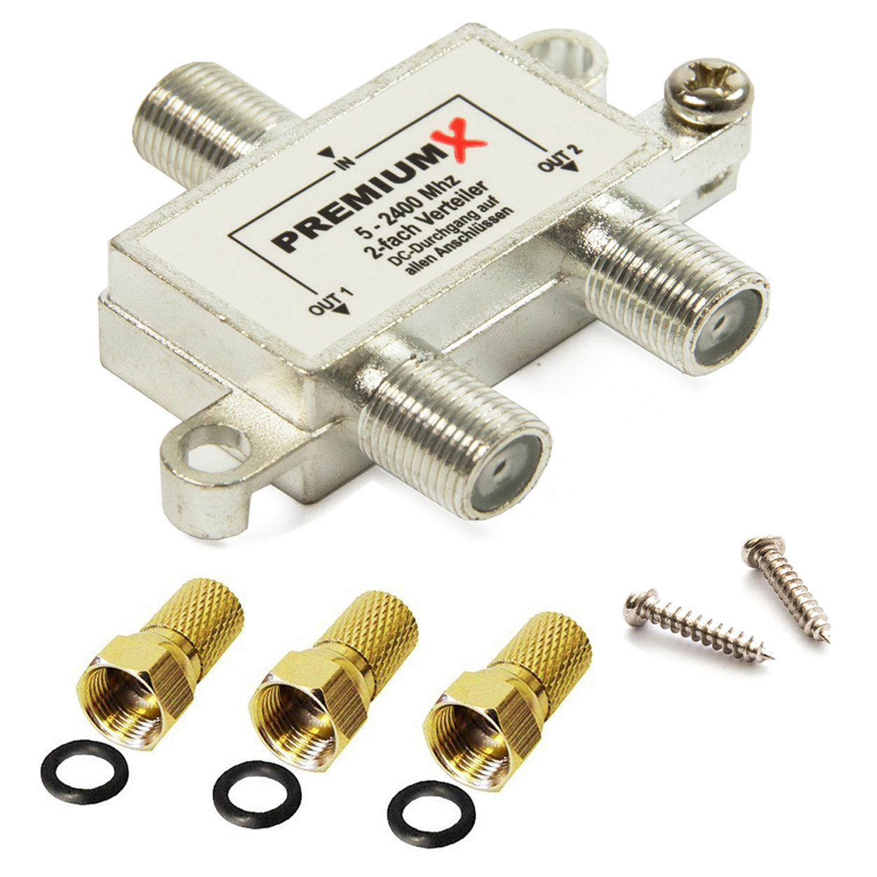 PremiumX Switch 2-fach Verteiler 5-2400 MHz SAT Umschalter Digital ...