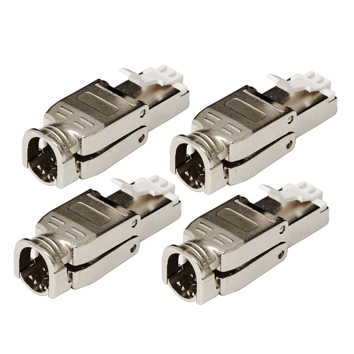 4x PremiumX Netzwerkstecker Cat6A RJ45 Stecker LAN 2x Netzwerk ...
