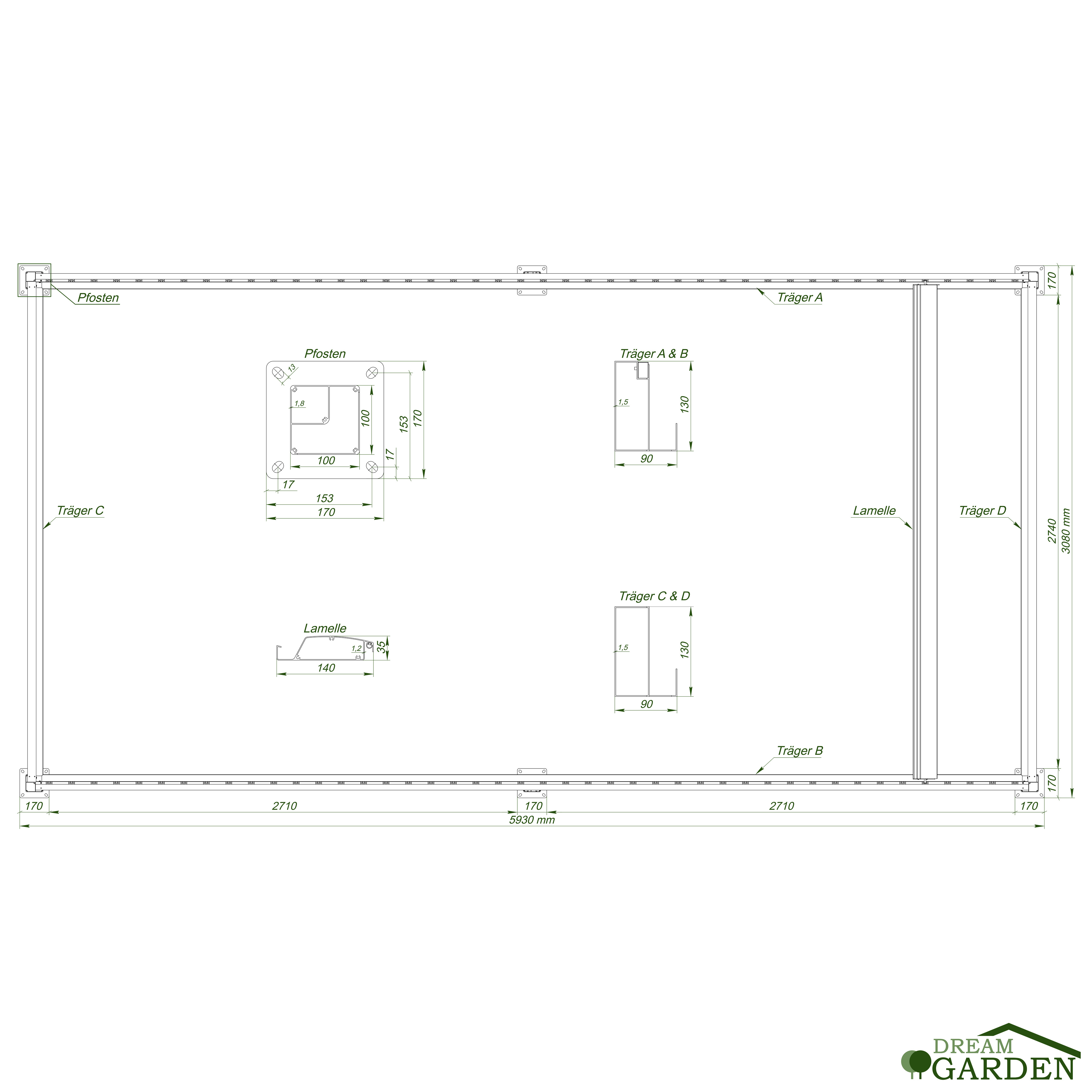 DreamGarden Pergola 6 X 3 X 2 5 M Tropea Manuell Anthrazit Lamellendach DreamGarden Pergola 6 X 3 X 2 5 M Tropea Manuell Anthrazit Lamellendach
