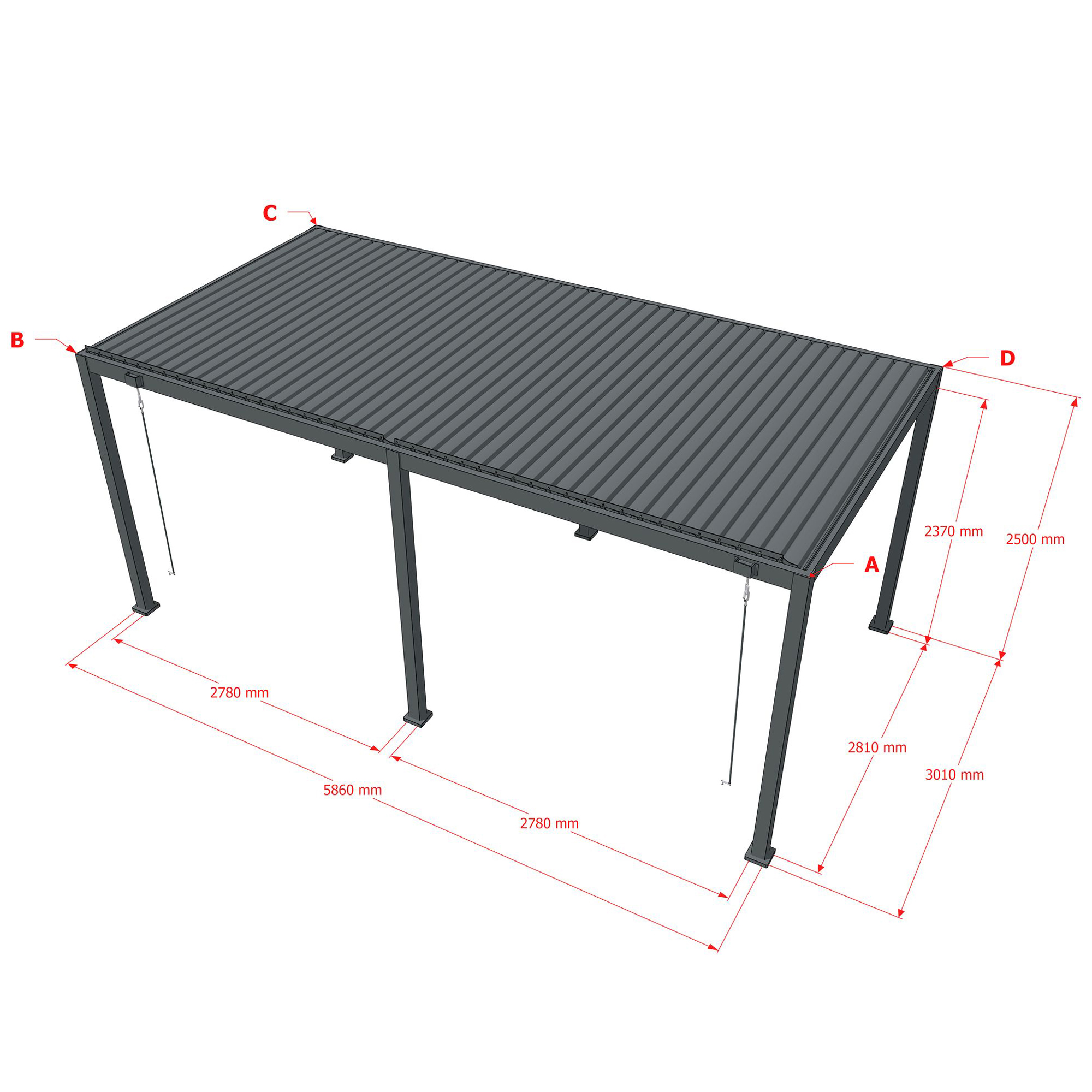 DreamGarden Pergola 6 X 3 X 2 5 M Tropea Manuell Anthrazit Lamellendach DreamGarden Pergola 6 X 3 X 2 5 M Tropea Manuell Anthrazit Lamellendach