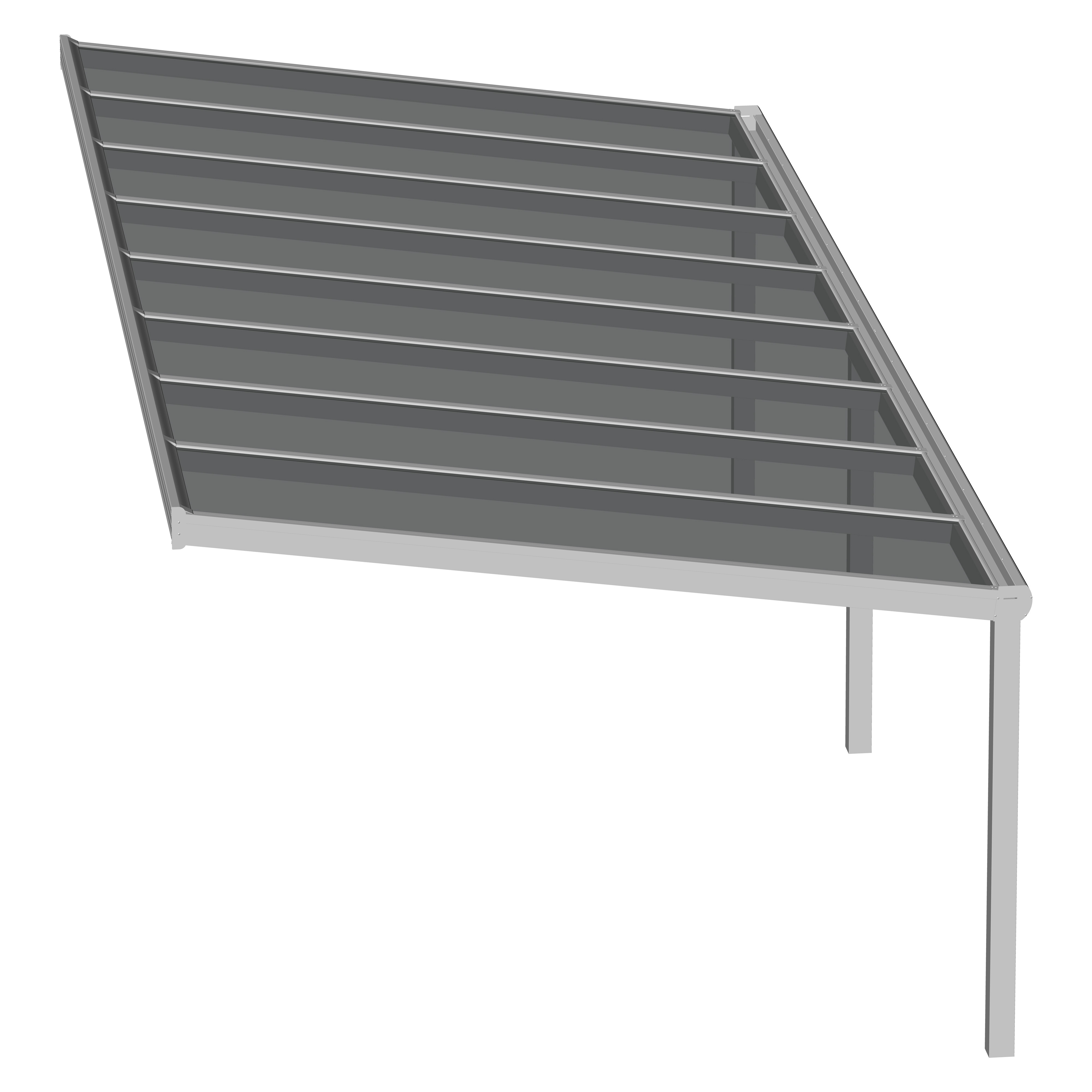 Dreamgarden Terrassenüberdachung 8,06 x 3,5 Meter Weiß Solar PV-Glas ...