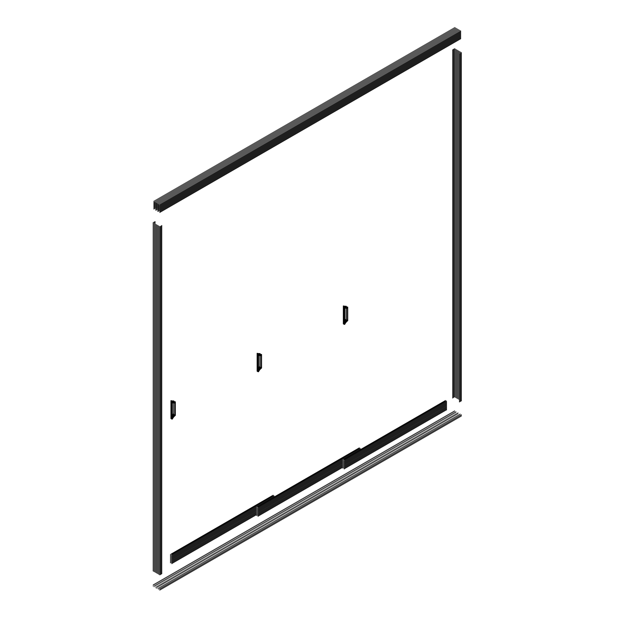 Dreamgarden Glasschiebewand 2,9 x 2,4 Meter Glas Matt Anthrazit 3-türig für 3 Meter Pergola ...