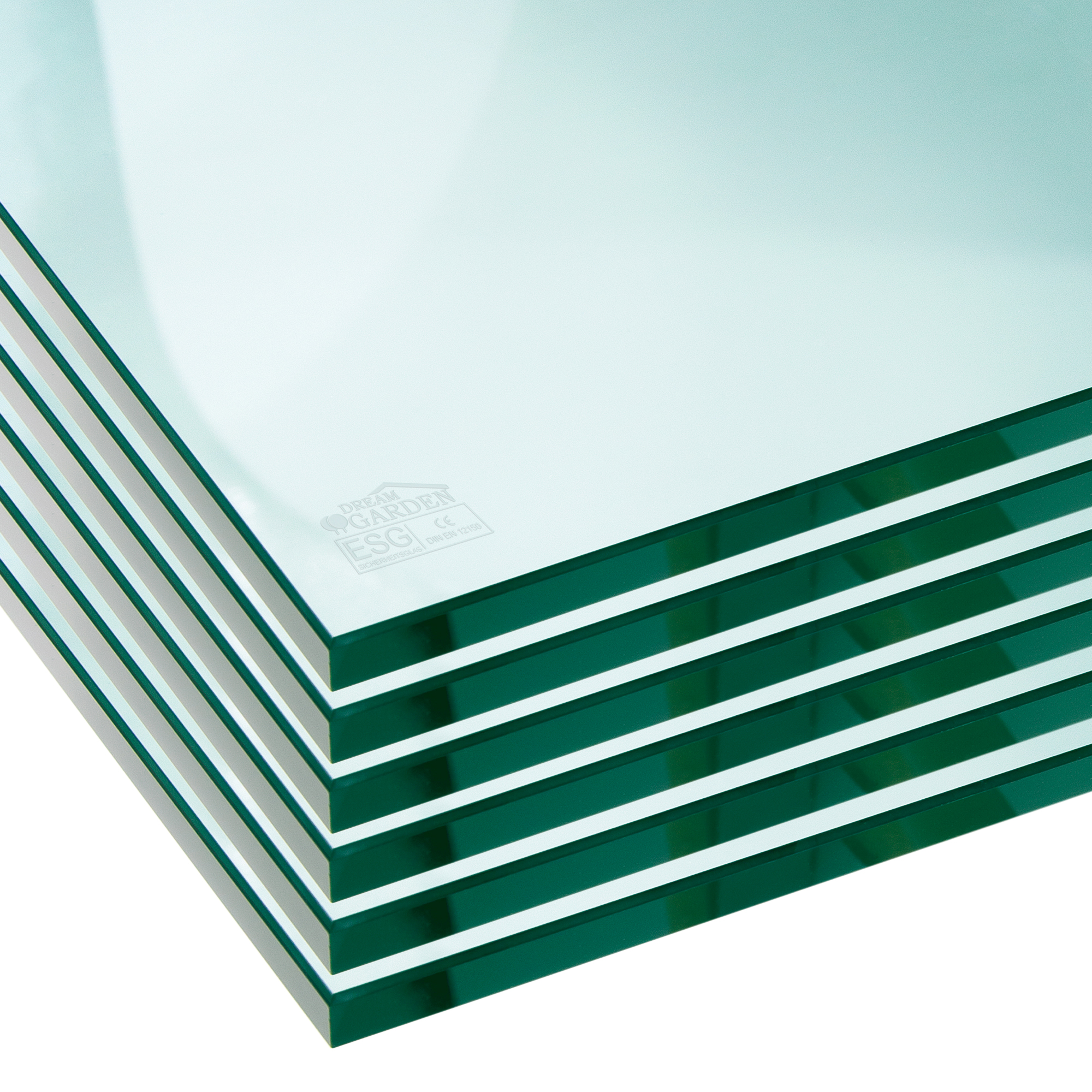 Dreamgarden Glasschiebewand 5,9 x 2,45 Meter Glas Klar Weiß 6-türig für ...