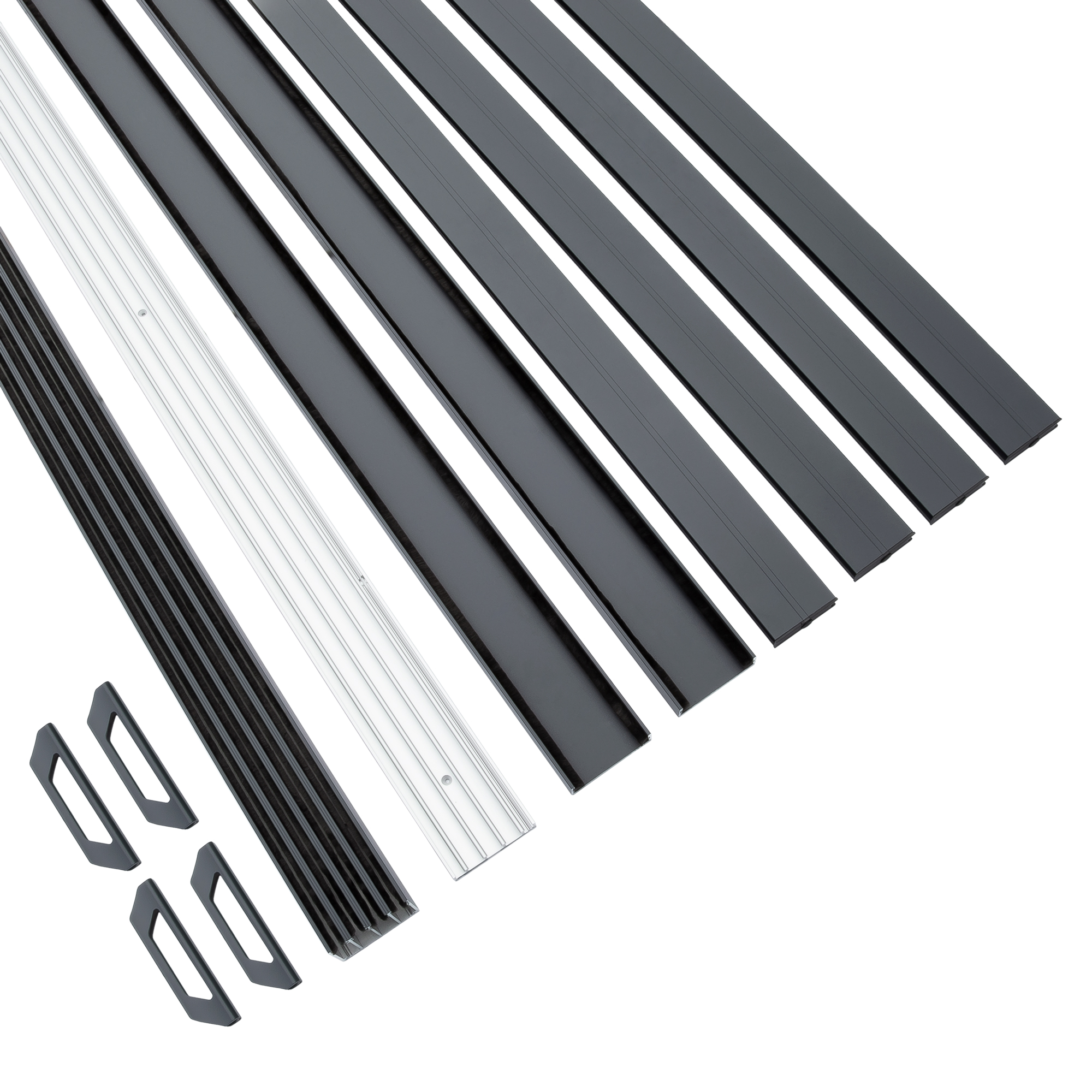 Dreamgarden Glasschiebewand 3,9 x 2,4 Meter Glas Matt Anthrazit 4-türig ...