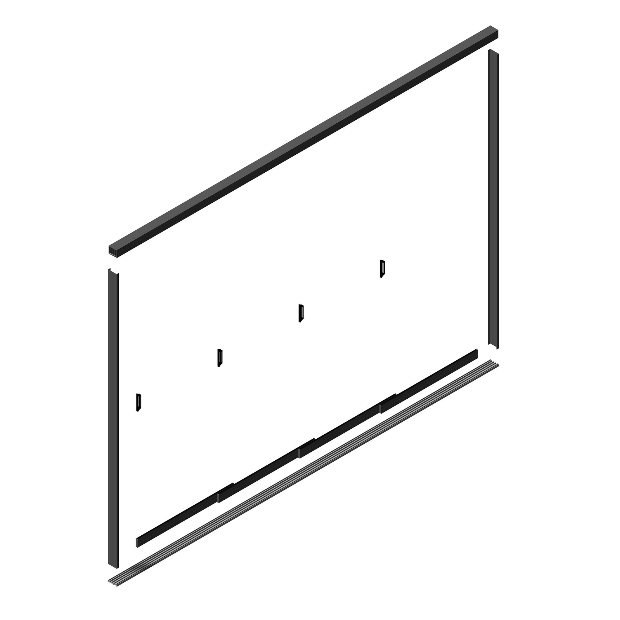 Dreamgarden Glasschiebewand 3,9 x 2,4 Meter Glas Matt Anthrazit 4-türig ...