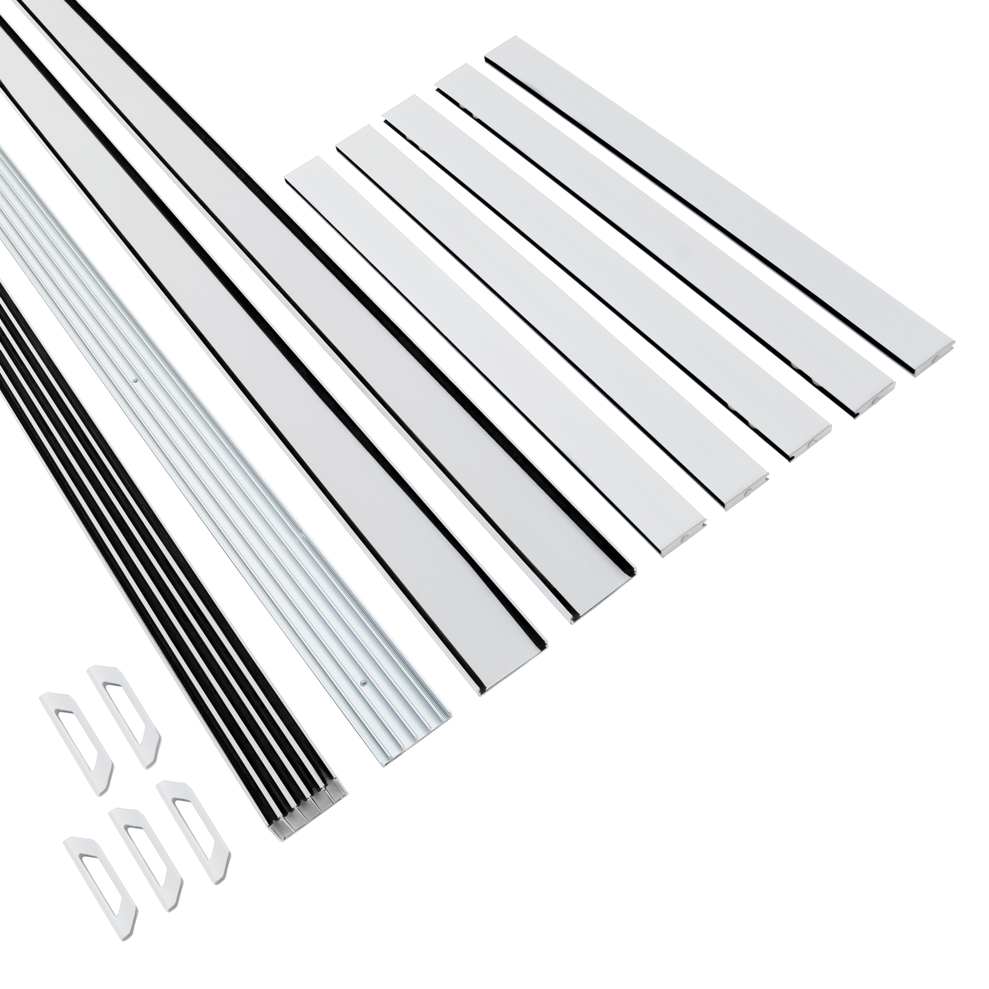 Dreamgarden Glasschiebewand 4,9 x 2,4 Meter Glas Matt Weiß 5-türig für 5 Meter Pergola Tropea ...